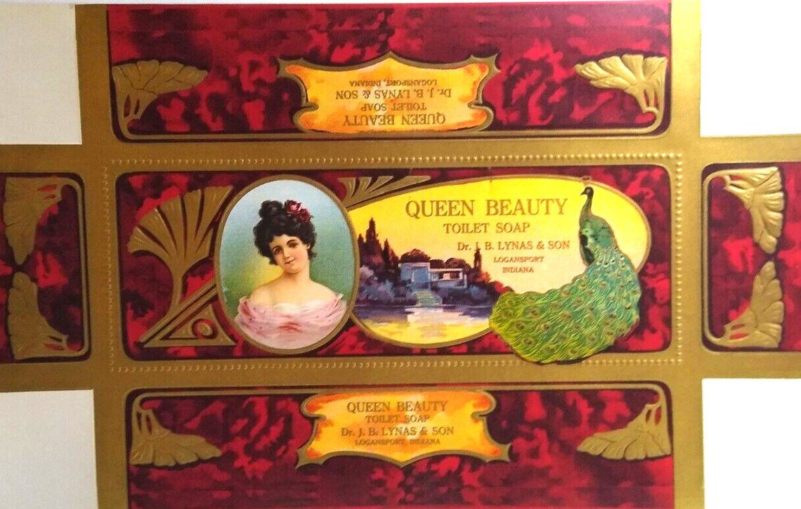 Queen Beauty Toilet Soap Box Label Artwork Victorian Lady - Etsy