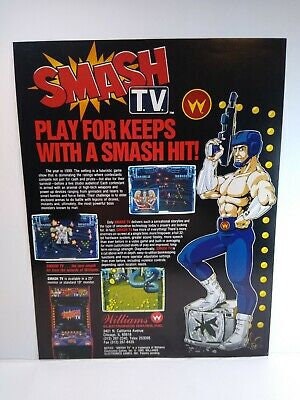 Smash TV Arcade Flyer Original Williams 1990 Video Game Artwork Promo 8 ...