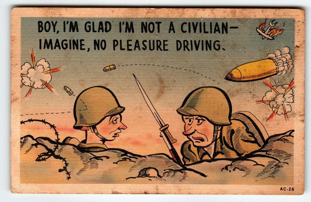 US Army Military Postcard Bombs Airplane Soldiers 1940's War Linen WW2 ...