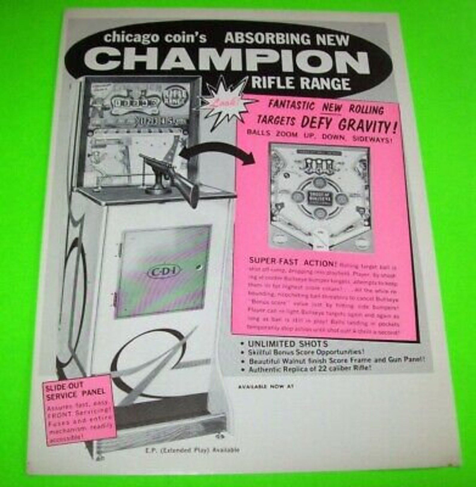 Champion Rifle Range FLYER Original NOS Chicago Coin 1962 Gun - Etsy