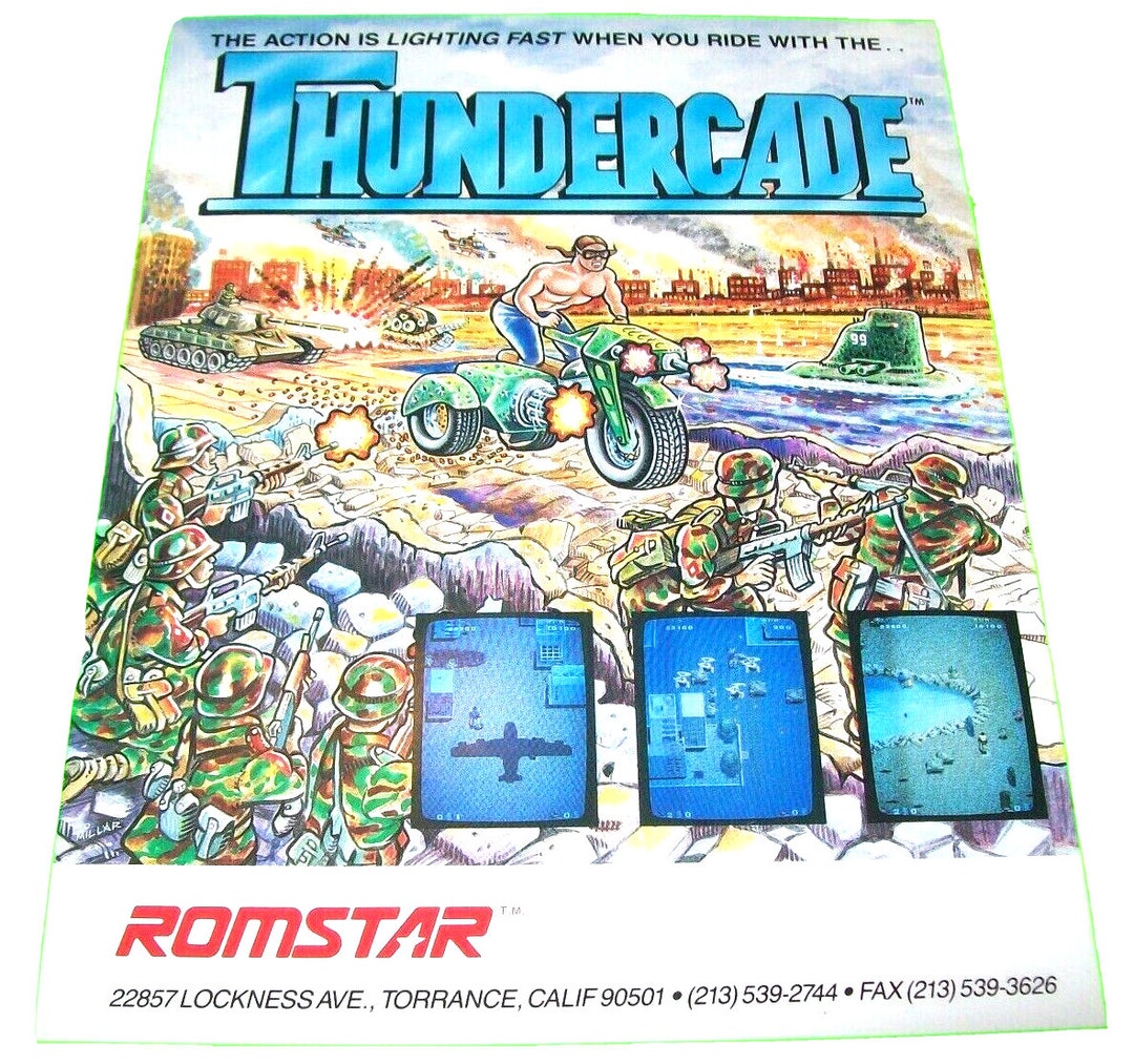 Thundercade Arcade Flyer Original Vintage 1987 Video Game Retro Art 8.5 ...