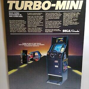Turbo Arcade FLYER Mini 1982 Original Video Game Art Print Sheet Auto ...