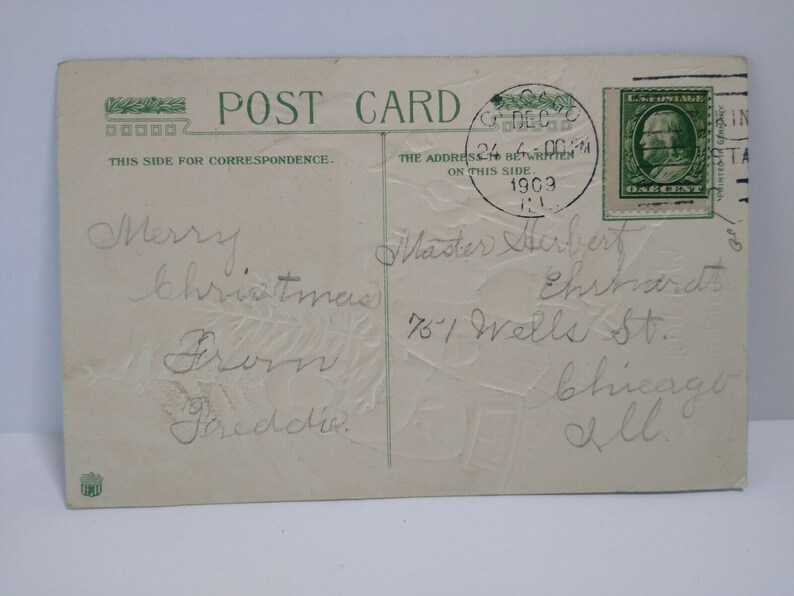 Christmas Postcard Dwarf Lantern Rabbit Deer Fantasy John - Etsy