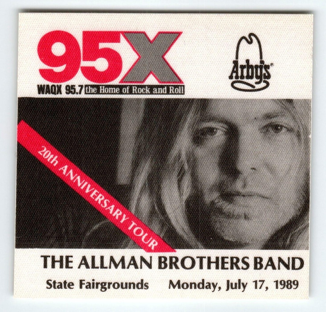 The Greg Allman Brothers Band Backstage Pass 1989 Country Southern Rock ...