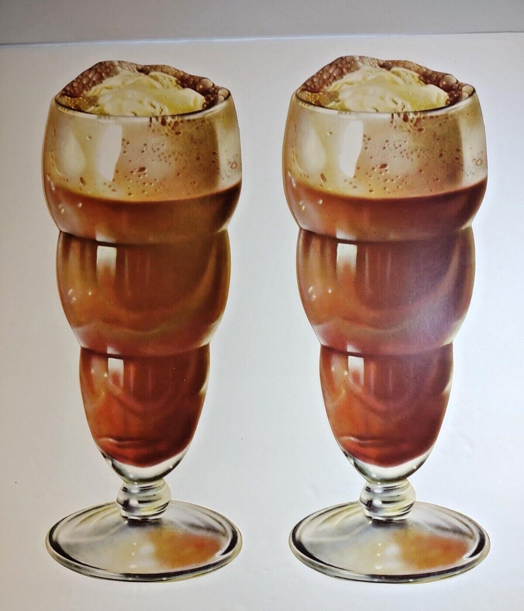2 Chocolate Ice Cream Soda Floats Vintage Diecuts 15" Paper Signs ...