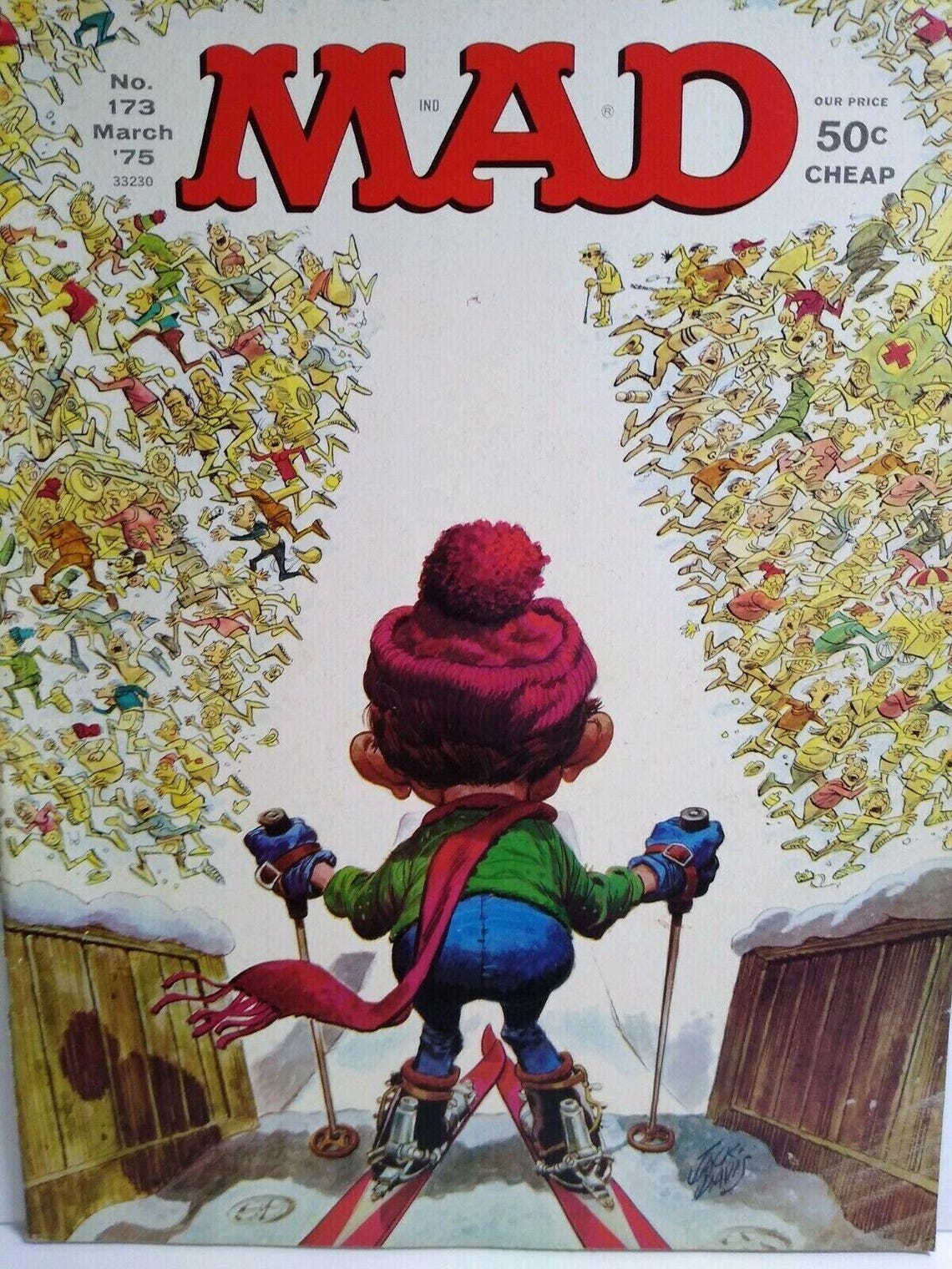 MAD Magazine March 1975 No 173 Alfred Skiing Down Slope Cover Comic ...
