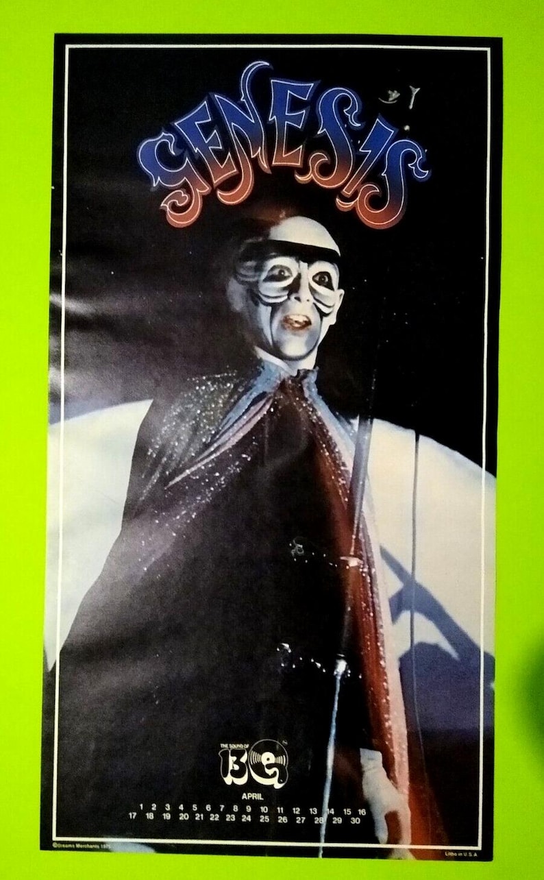 GENESIS Vintage Rock Music Poster Peter Gabriel 50 Years Old the ...