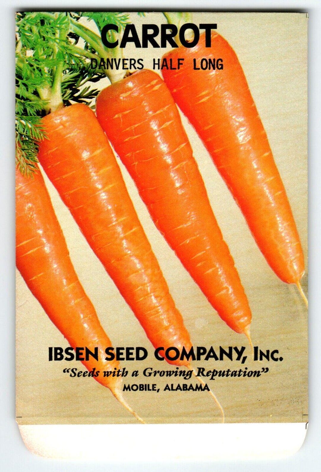 Carrot Danvers Half Long Ibsen Seed Co Packet EMPTY Envelope Vintage ...