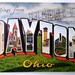 Greetings From Dayton Ohio Large Letter Linen Postcard Kropp Wright ...
