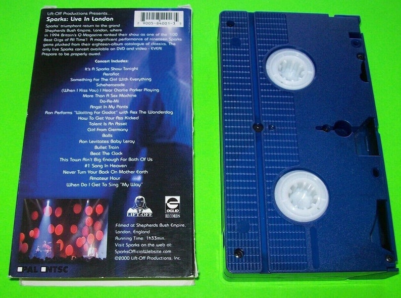 Sparks VHS Live in London Video Tape Concert New Wave - Etsy