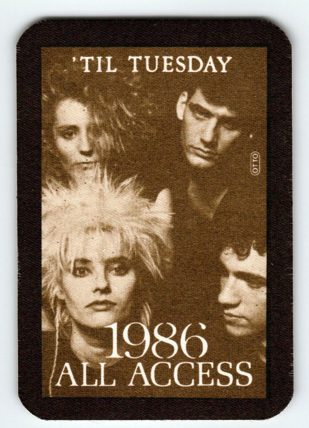 Til Tuesday 1986 Backstage Pass Pop Rock Cloth Fabric Original Vintage ...