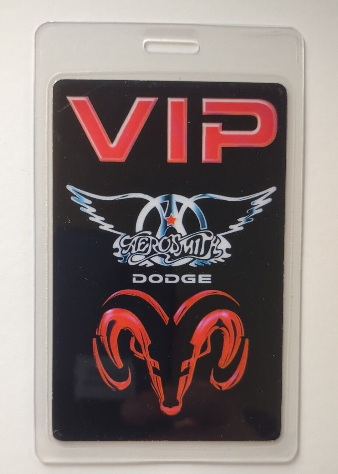 Aerosmith Plastic Laminated Concert Event Pass VIP Not for Backstage ...