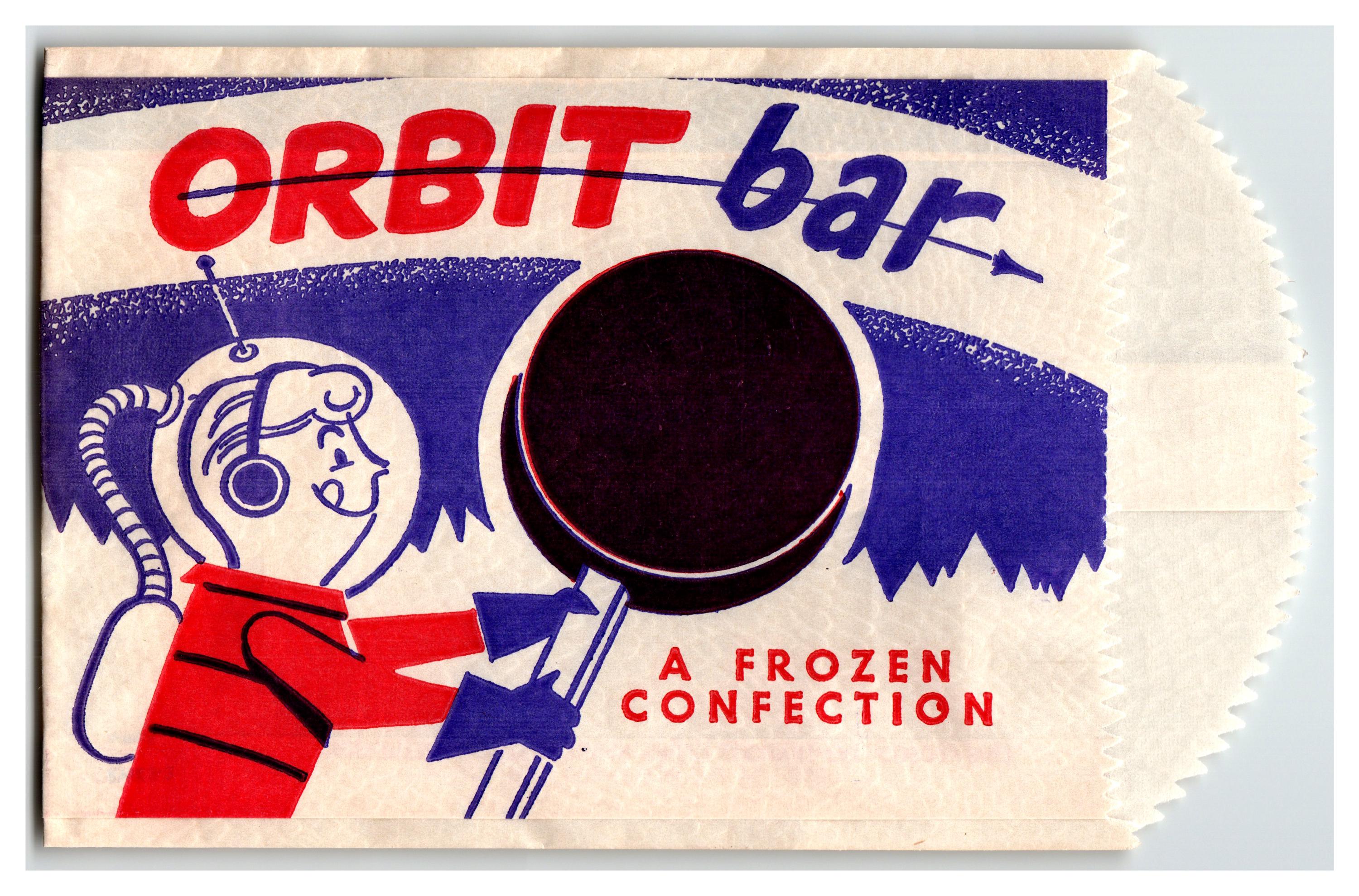 Vintage ORBIT Bar Frozen Confection Astronaut Candy Wrapper Bag 1950s ...