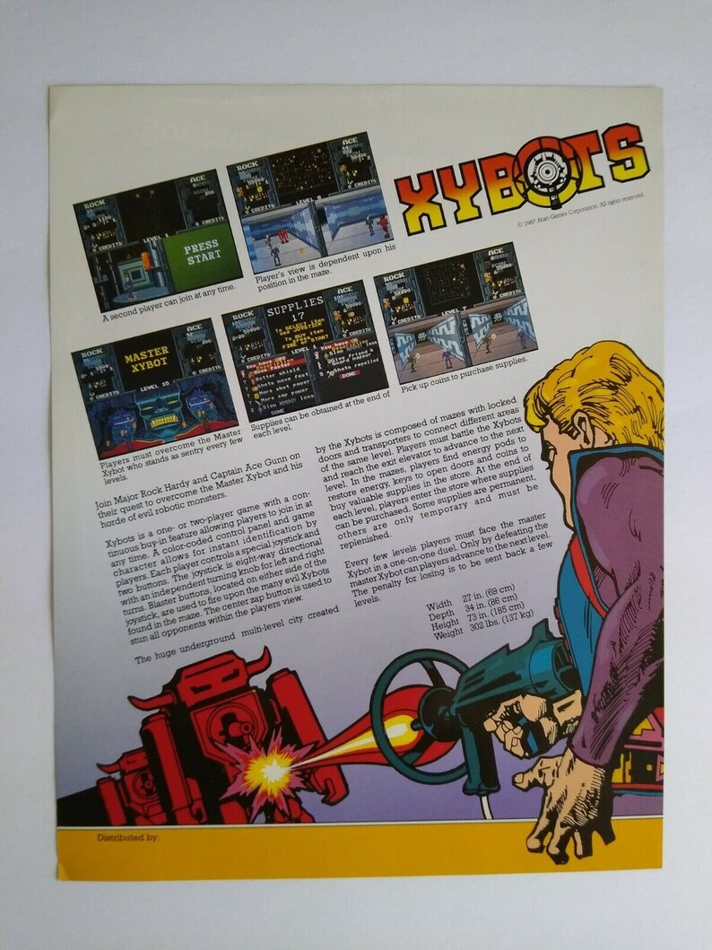 Xybots Arcade FLYER 1987 Original Video Game Space Age Robots - Etsy