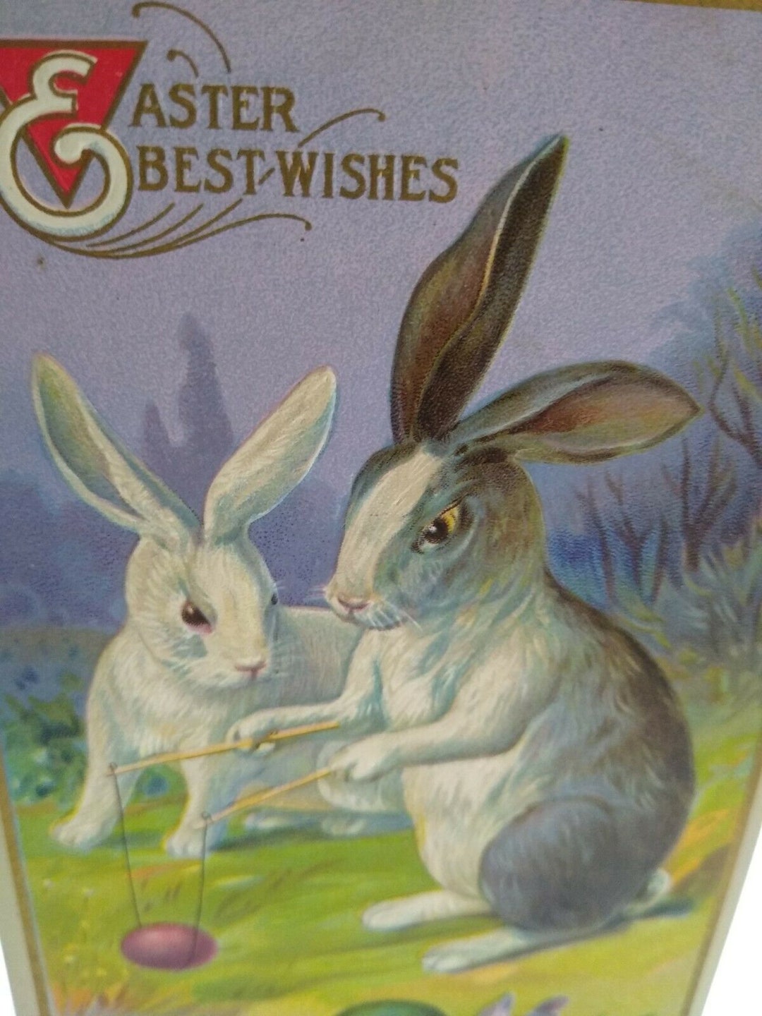 Easter Best Wishes Postcard Nash Series E-37 Embossed Bunny - Etsy