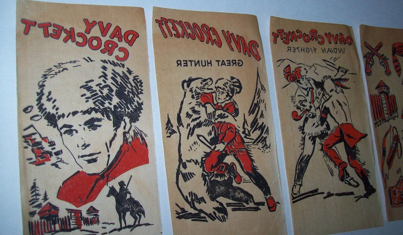 Davy Crockett Vintage Decals Western 1950s NOS Set of (4) Red Iron on ...