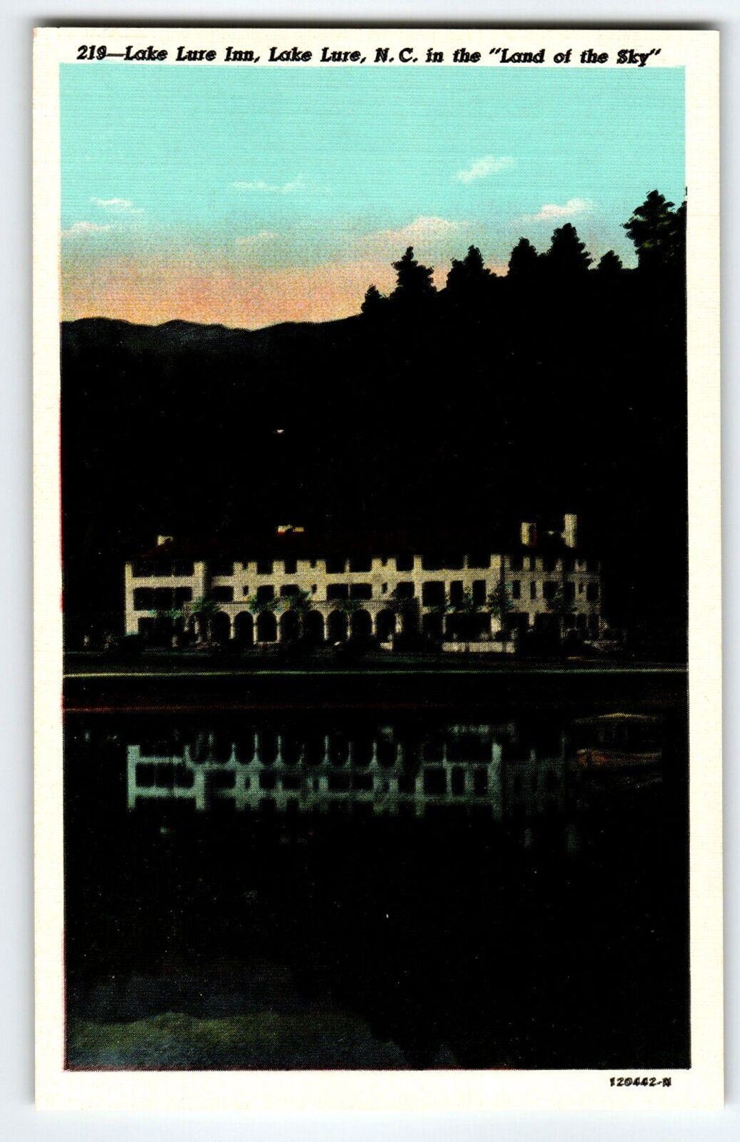 Lake Lure Inn North Carolina Linen Postcard Land of the Blue Ridge ...