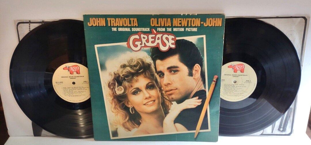 Grease Movie Soundtrack Vinyl LP Record Album Travolta Olivia Newton ...