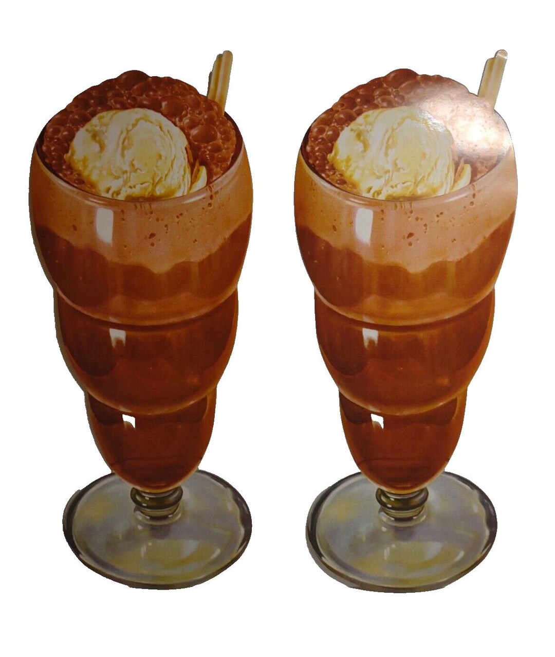 2 Chocolate Ice Cream Floats Vintage Paper Diner Diecuts Pop Shop ...
