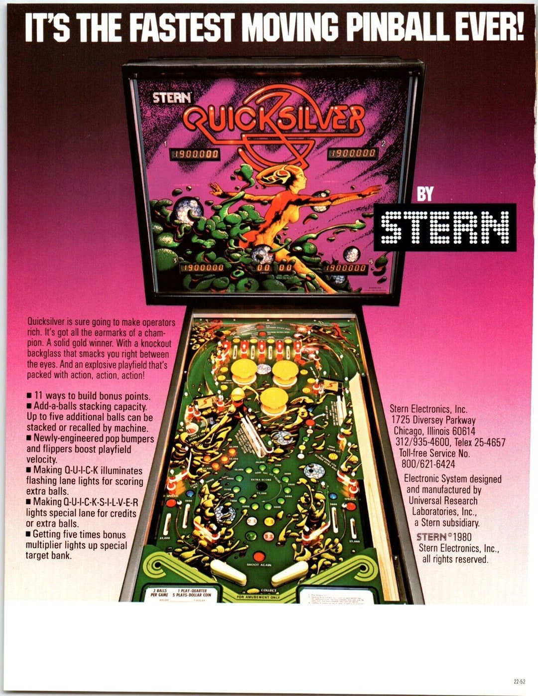 Quicksilver Pinball FLYER Original Game Artwork Sheet Retro - Etsy