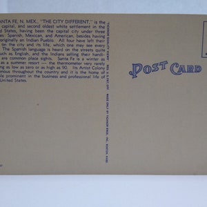 Greetings Souvenir From Santa Fe New Mexico Large Big Letter Postcard ...