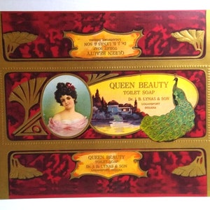 Queen Beauty Toilet Soap Box Label Artwork Victorian Lady - Etsy