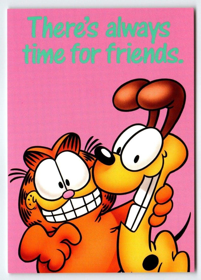 Garfield Cat Postcard Odie Dog Friend Jim Davis 1978 Orange Tabby ...