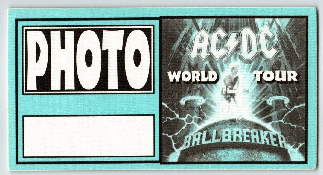 AC/DC Ballbreaker Backstage Pass 1996 Cloth Fabric Metal Hard Rock ...
