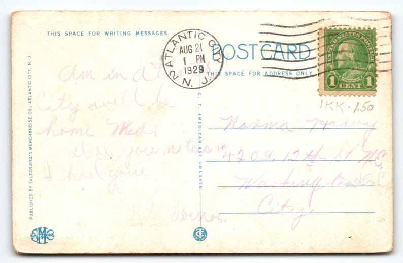 Atlantic City NJ Postcard Coca Cola Sign Ritz Carlton Ambassador Hotels ...