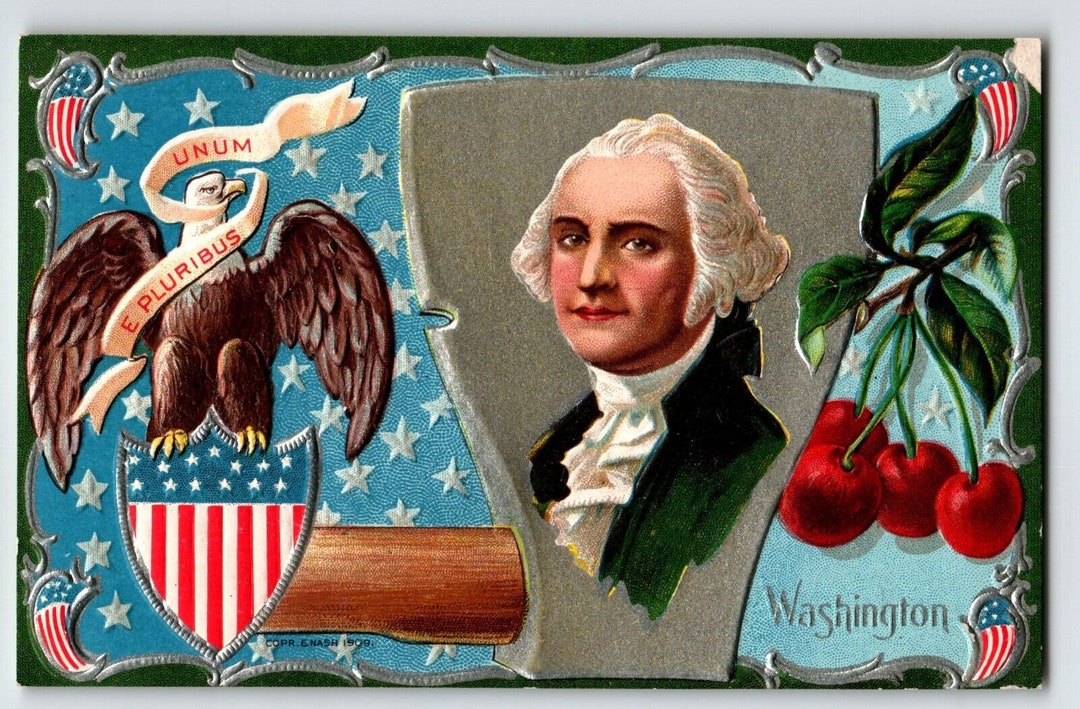 George Washington US President Patriotic Postcard Silver Axe - Etsy
