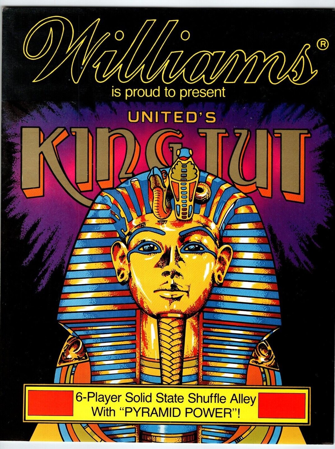 King Tut Shuffle Alley FLYER Original 1979 Arcade Game Paper Artwork ...