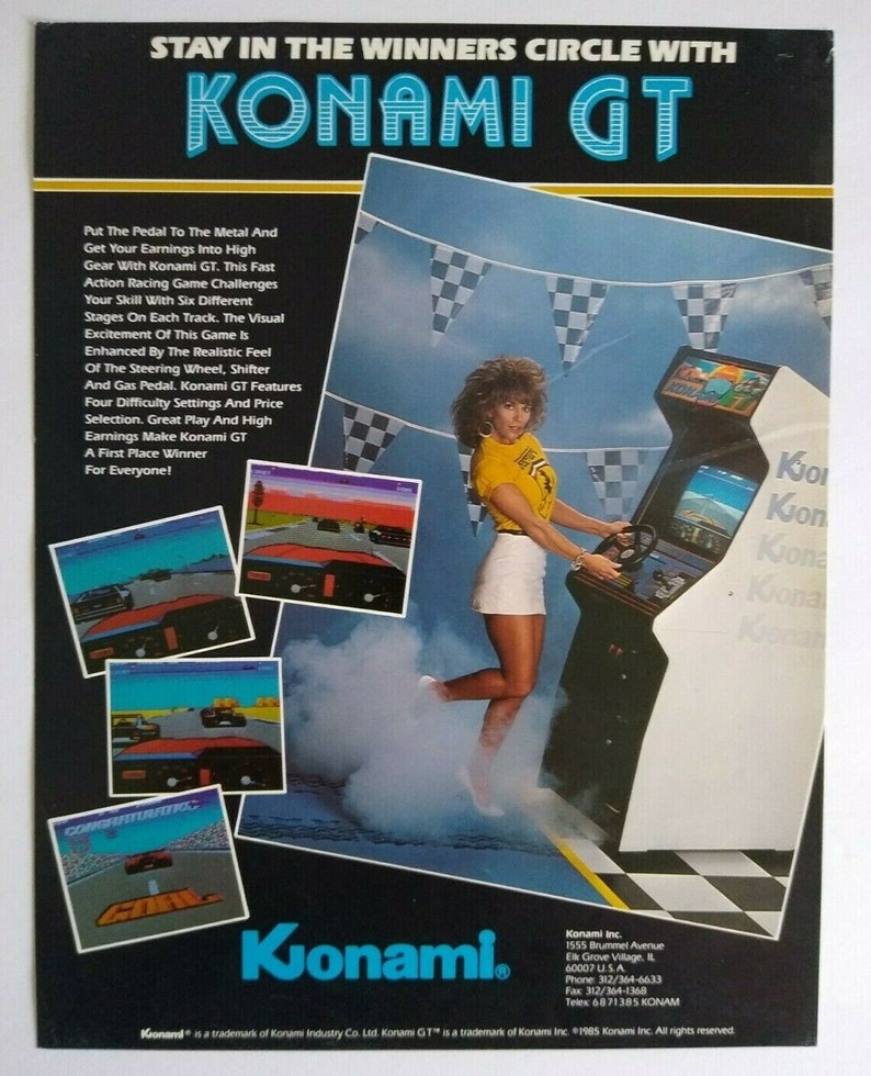 Konami GT Arcade FLYER Original 1985 Video Game Art Print | Etsy