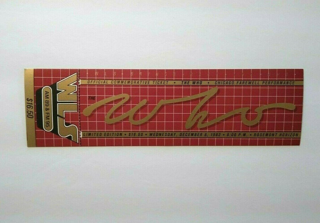The Who, 1982 Chicago Farewell Concert Ticket, Ltd Ed - Etsy