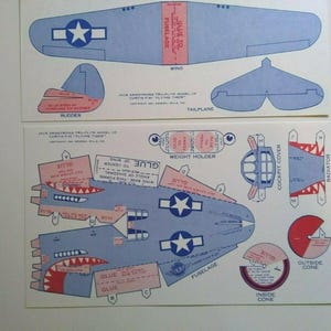 Airplane Toy Jack Armstrong Tru-flite Model of Curtis P-40 Flying Tiger ...