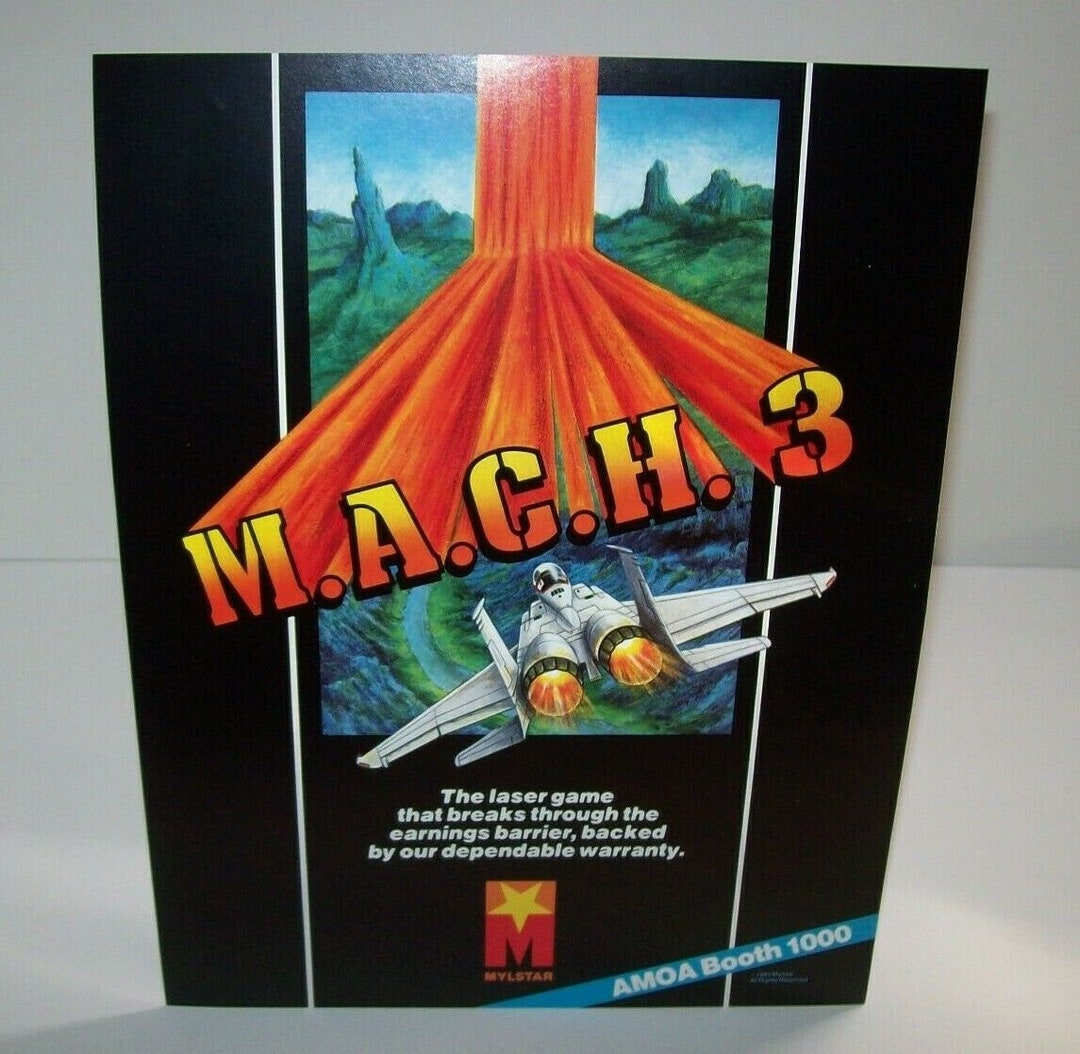 M.A.C.H. 3 Arcade FLYER 1983 NOS Video Laser Game Promo Flyer - Etsy