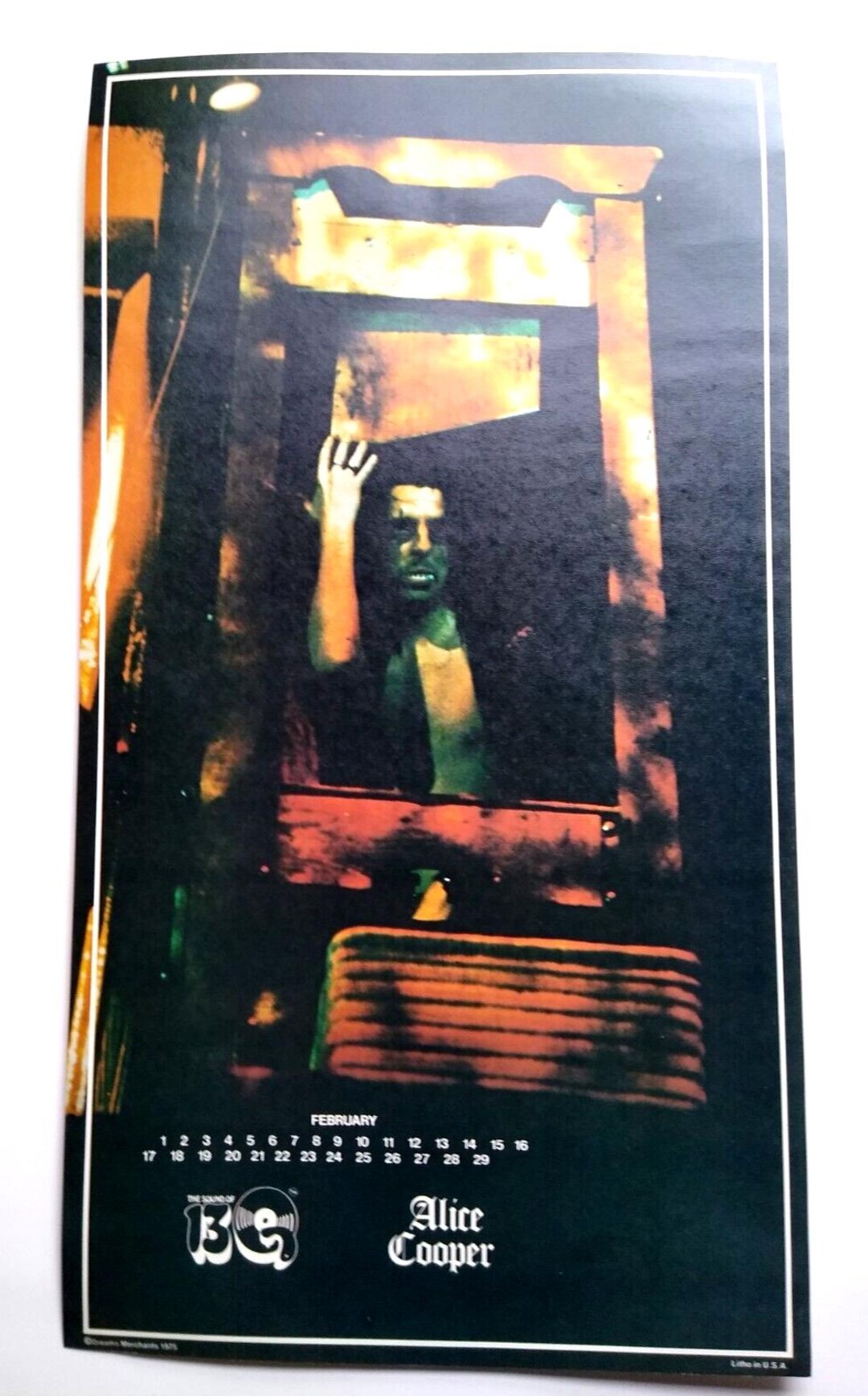 Alice Cooper Guillotine Poster 1975 Horror Glam Shock Rock Music UNUSED ...