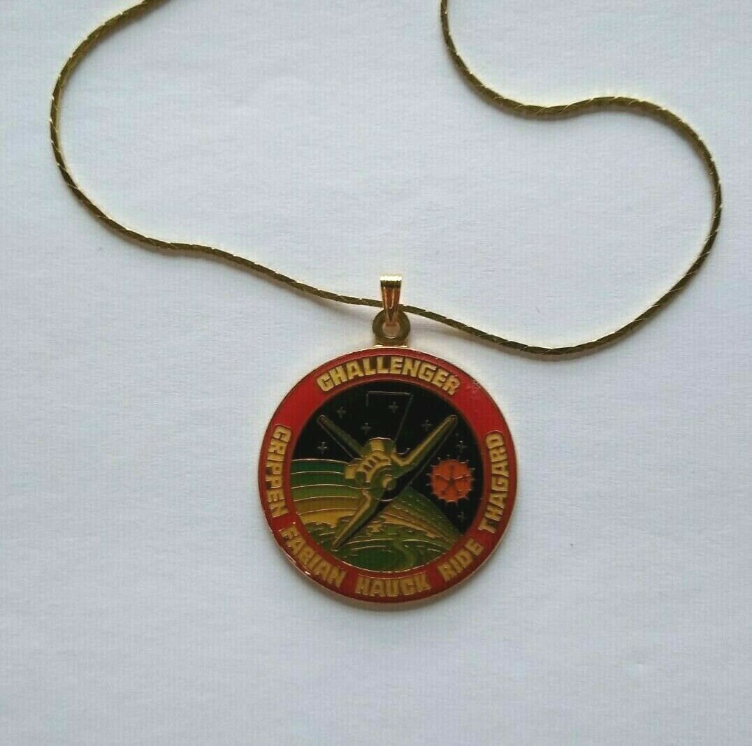 Space Shuttle Challenger Cloisonne Medallion Necklace Vintage - Etsy