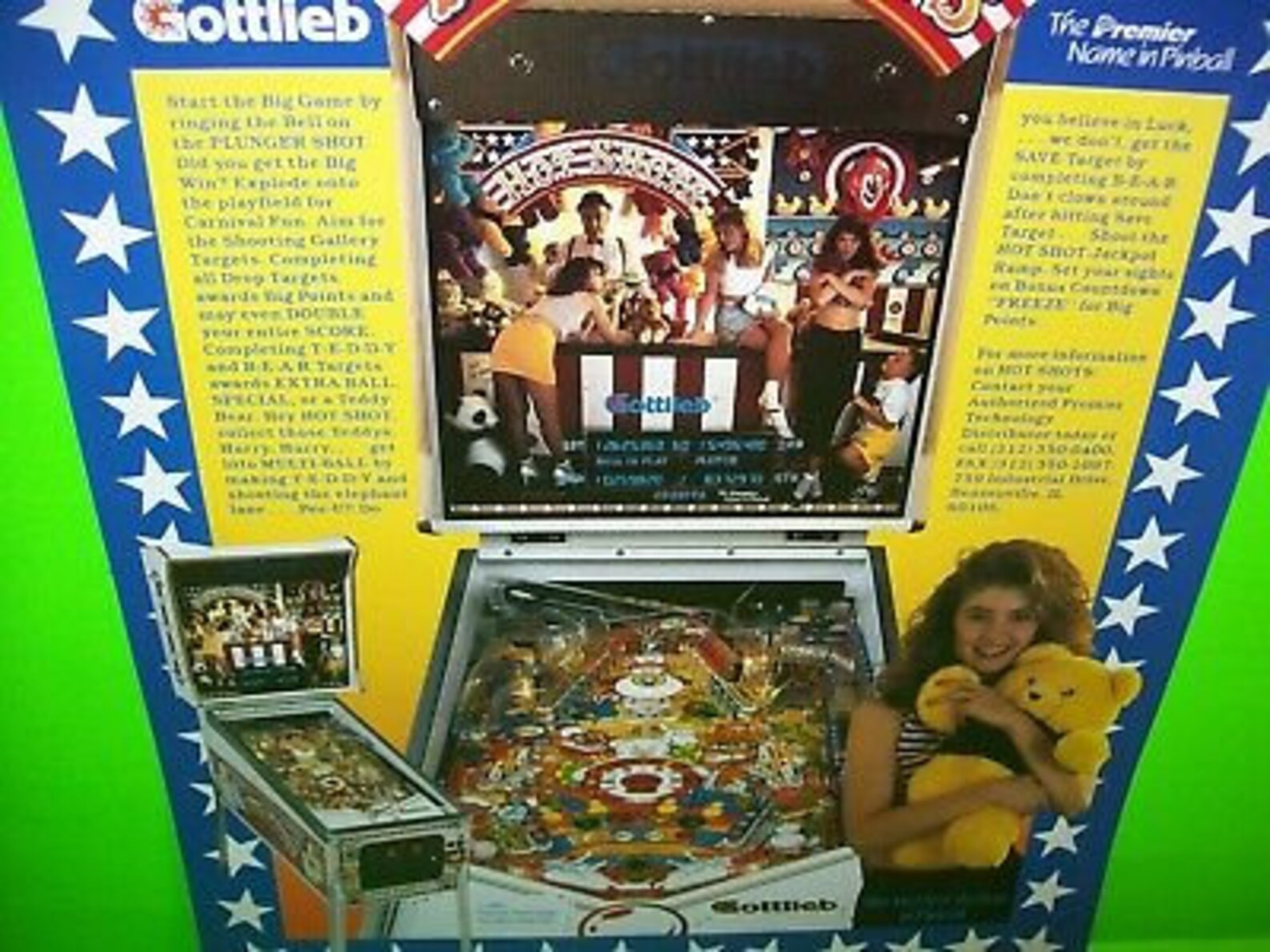 Hot Shots Pinball Flyer Original NOS Premier 1989 Carnival - Etsy