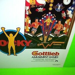 Rocky Pinball FLYER Original NOS 1982 Game Art Sheet Sylvester Stallone ...