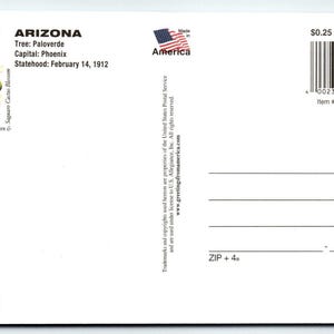 Greetings From Arizona Large Letter Chrome Postcard Unused USPS 2001 ...
