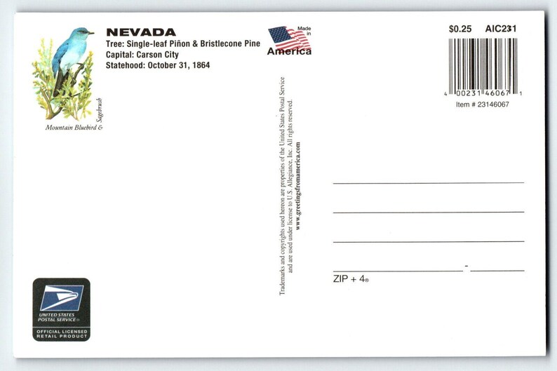 Greetings From Nevada Large Letter Chrome Postcard USPS 2001 Las Vegas ...