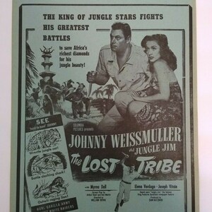 Jungle Jim the Lost Tribe Johnny Weissmuller Movie Poster 1951 - Etsy