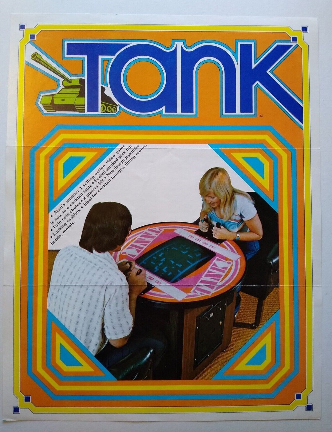 Tank Arcade Game Flyer Original Video Game Table Art Promo - Etsy