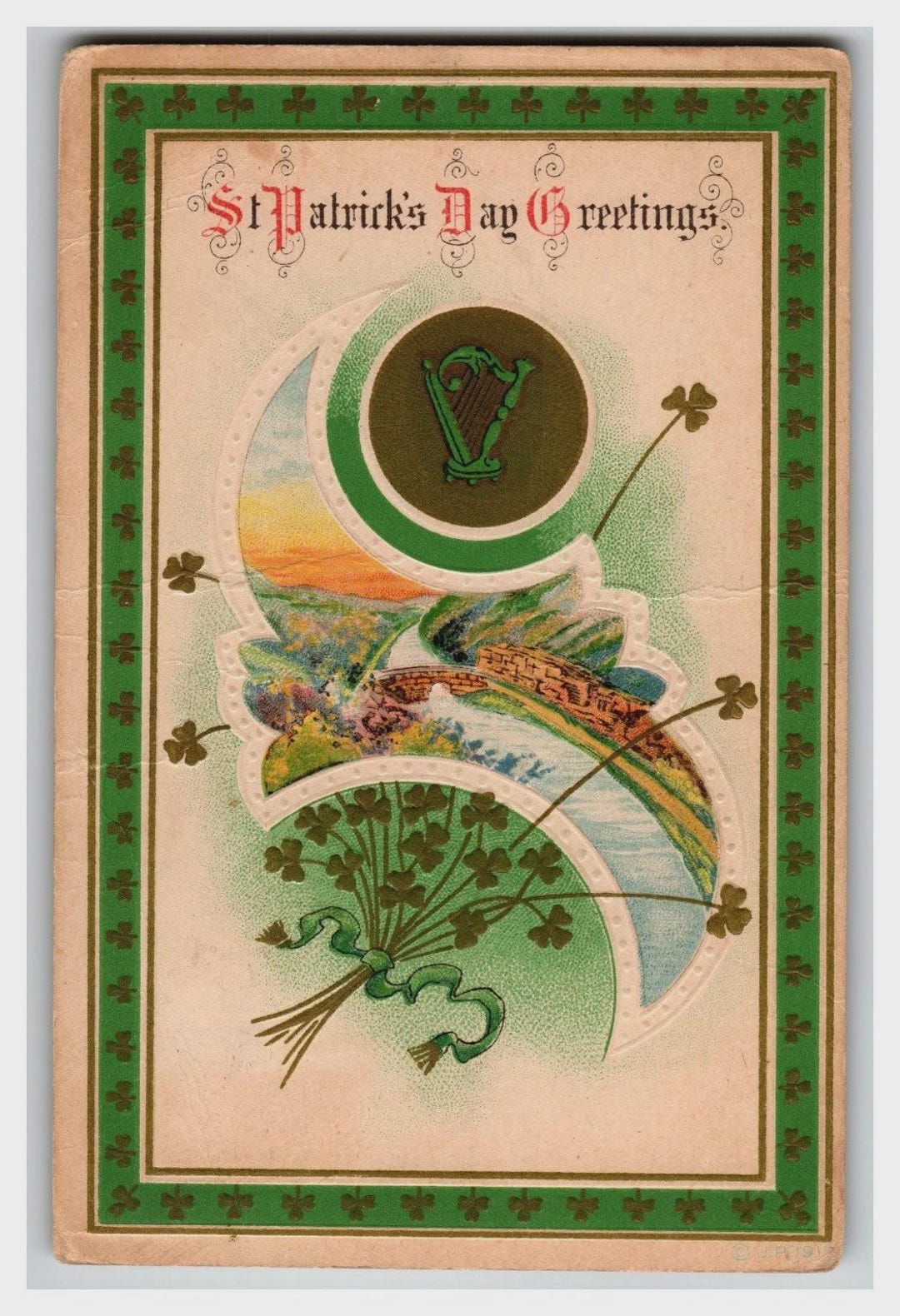 Vintage 1917 St Patrick's Day Embossed Lithograph Postcard Shamrocks - Etsy