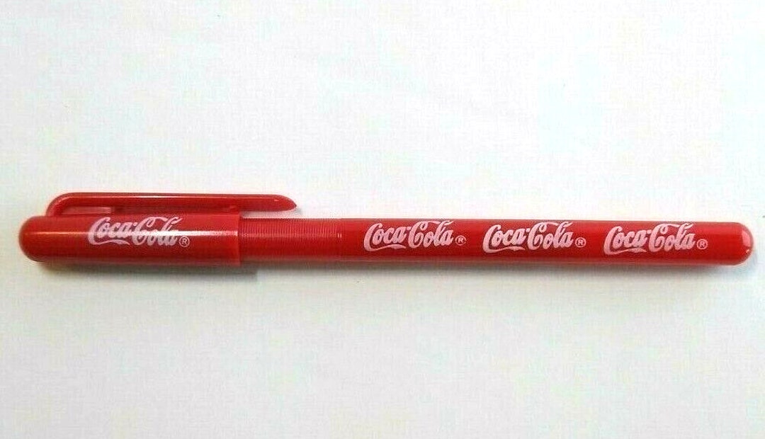 Coca-cola Licensed Red Plastic Pen Coke Soda Advertising Promotional ...