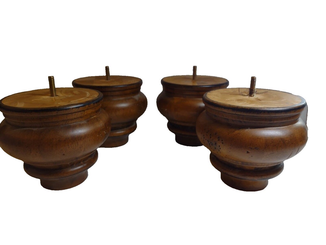 Set of 4 Sofa Leg Risers Solid Wood Rounded Feet to Lift Your - Etsy