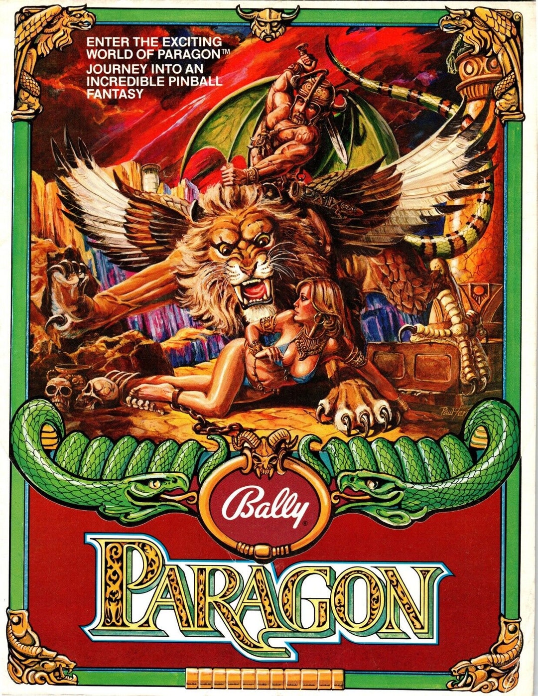 Paragon Pinball FLYER 1979 Original Foldout Brochure Artwork - Etsy