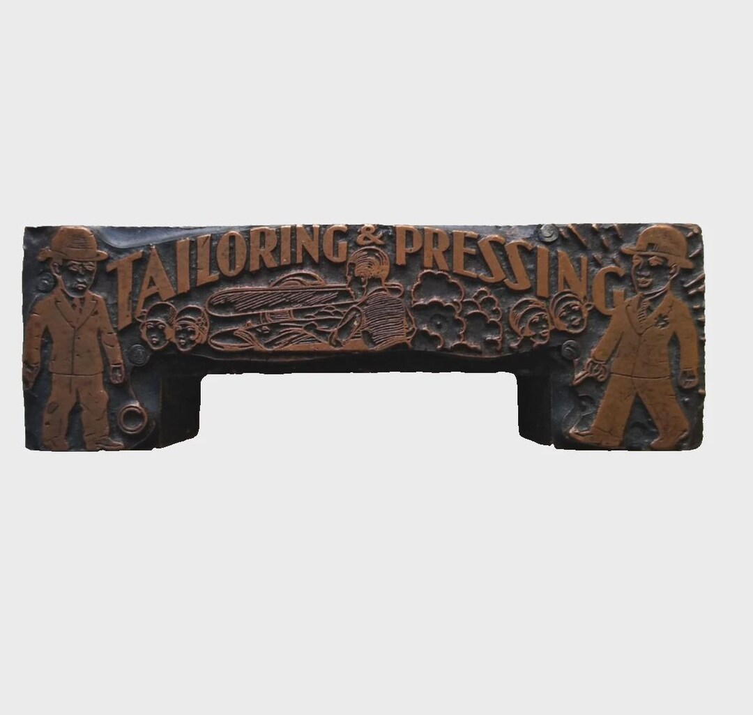Tailoring Pressing Vintage Printer Block Ink Stamp Letter Press ...