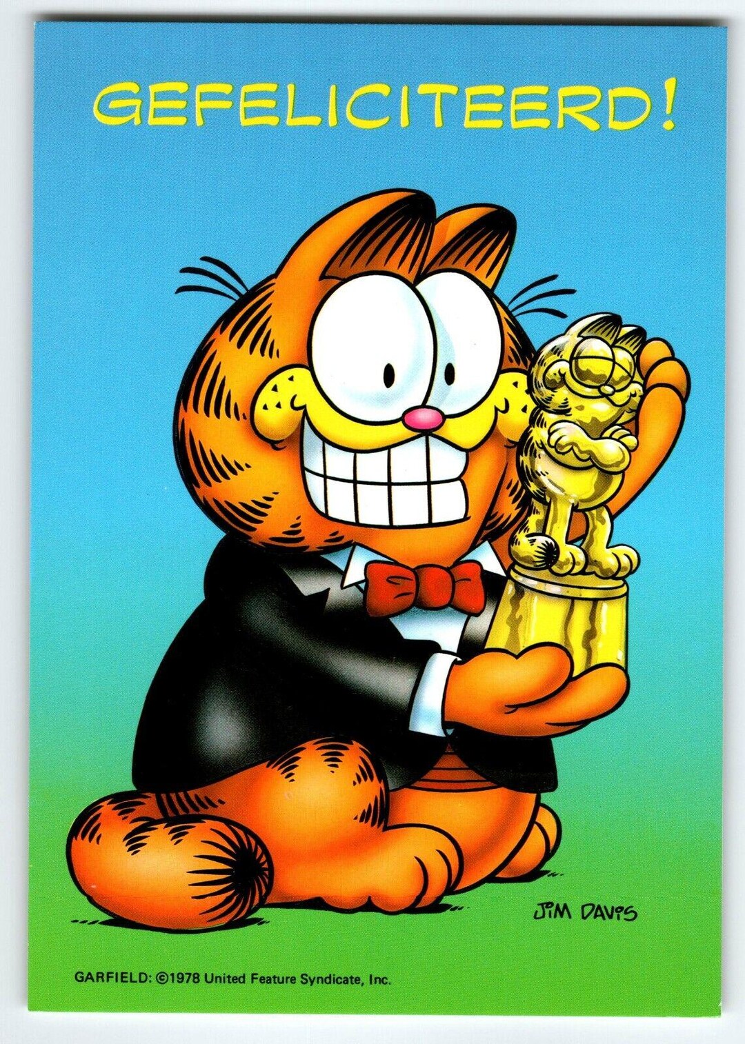Garfield Dutch Postcard Orange Cat Gefeliciteerd Congratulations Oscar ...