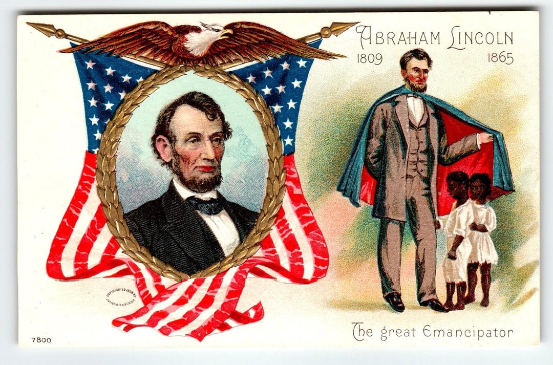 Abraham Lincoln "the Great Emancipator" Postcard President Political ...